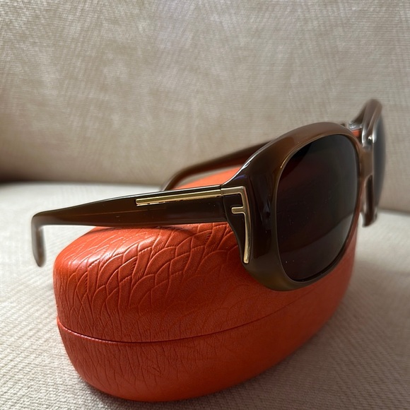 Fendi | Accessories | Fendi Brown Sunglasses With Gold Accents | Poshmark